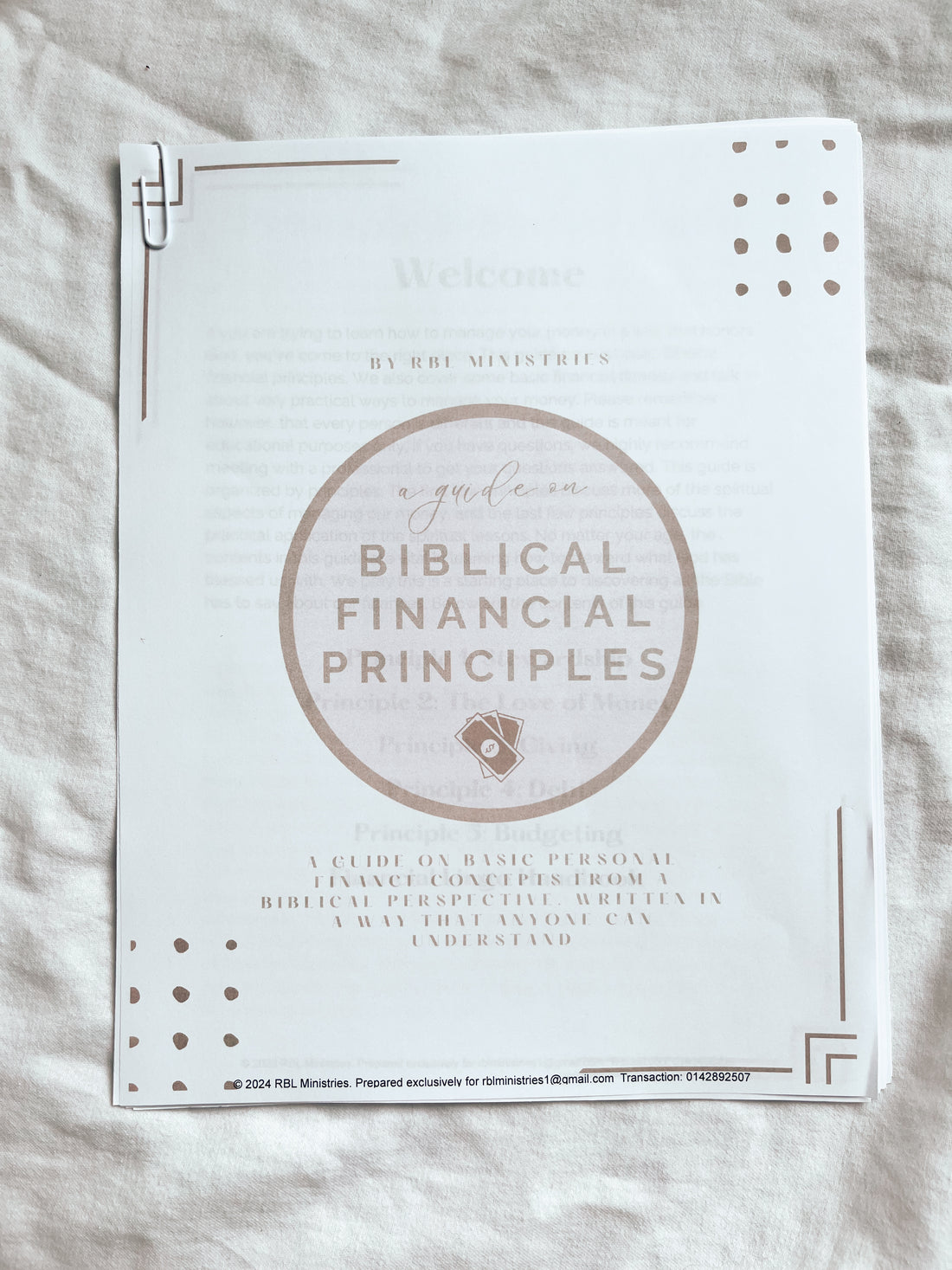 Digital Guide on Biblical Financial Principles – RBL Ministries
